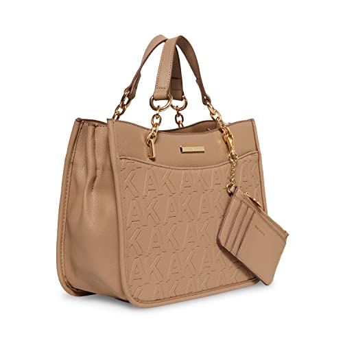 Anne Klein Womens Anne Klein embossed satchel, Truffle/Truffle, One Size US