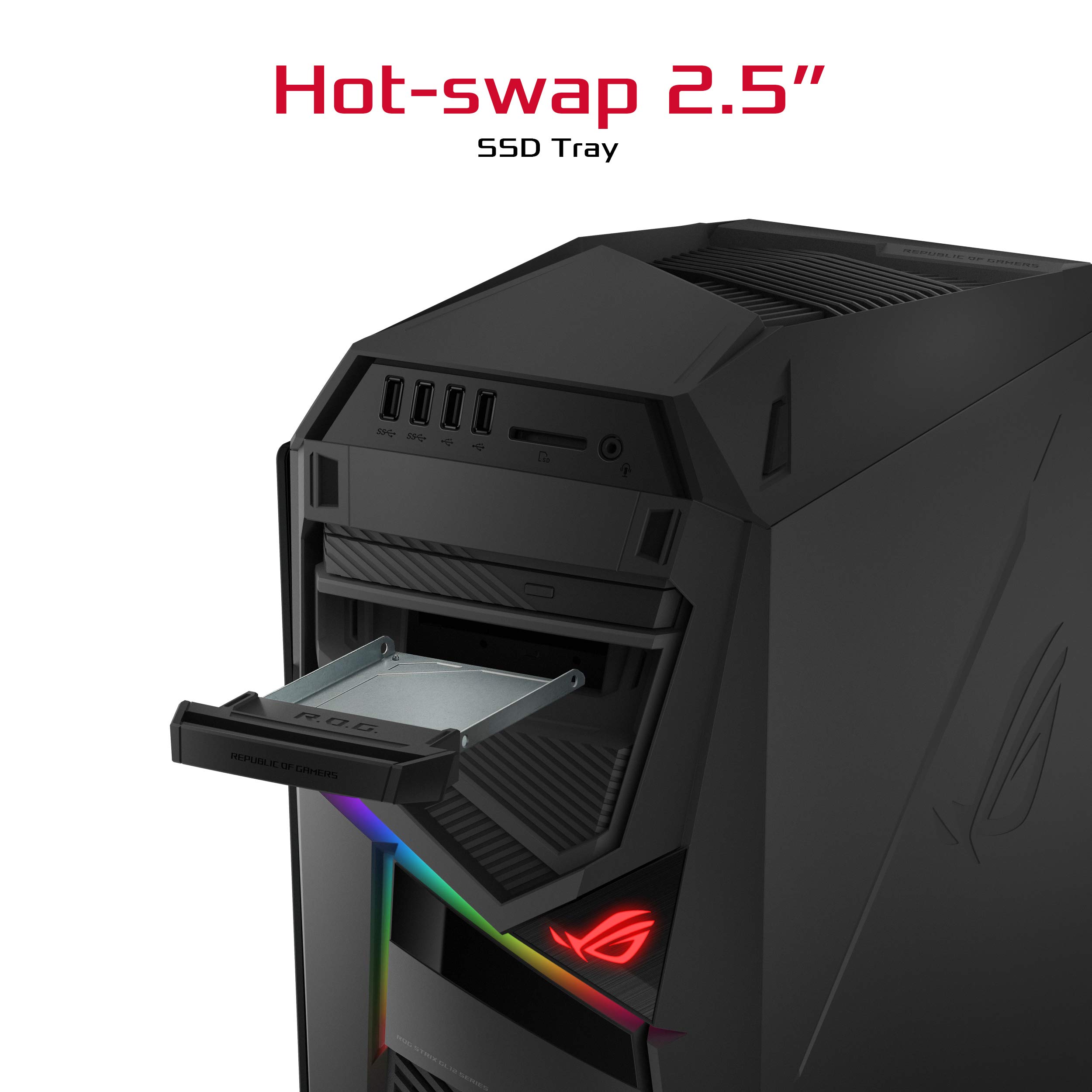ROG Strix GL12 Gaming Desktop, Overclocked 9th Gen 8-Core Intel Core i7-9700K, NVIDIA GeForce RTX 2070 8GB, 16GB DDR4 RAM, 1TB M.2 SSD, Windows 10 Pro, Iron Grey, GL12CX-XB771