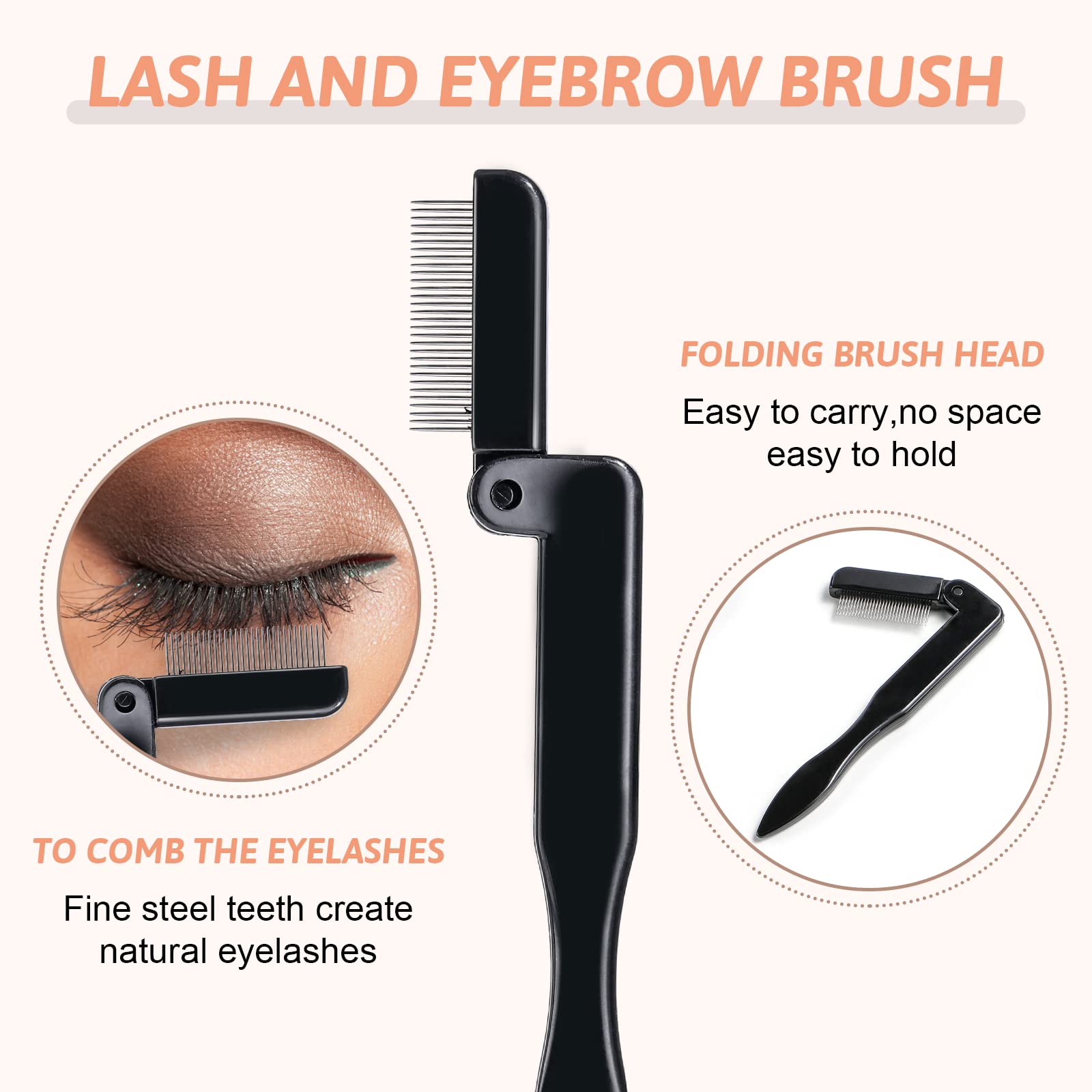 BS-MALL Eyelash Grooming Brush Foldable Eyelash Separator Mascara Eyebrow Scissors Applicator Eyebrow Comb Brush for Making Up Supplies(5 Pieces)