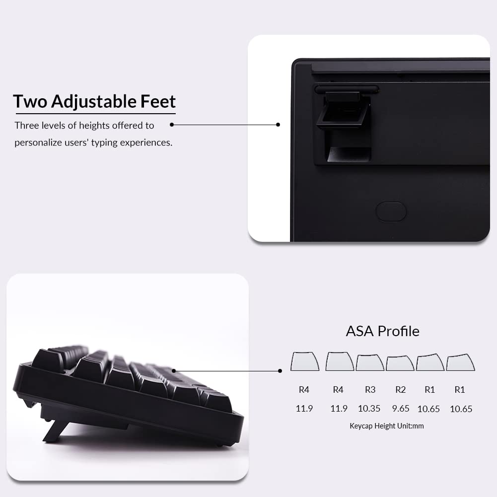 Akko 5087S TKL Hot-swappable Mechanical Keyboard White with PBT Shine-Through Keycaps, RGB Backlit, Linear Switches, NKRO Roller, 87 Keys Wired Gaming Keyboard for Windows Mac PC Games