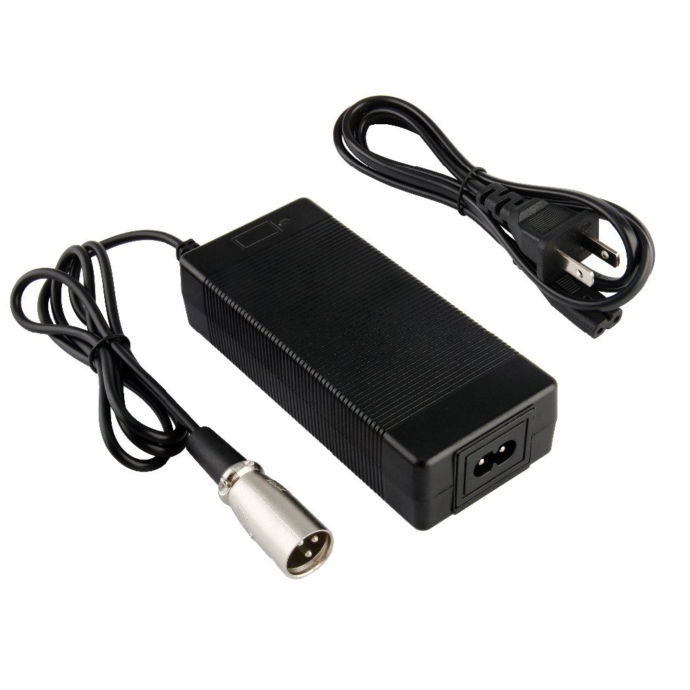 TANGSPOWER Charger 48v Output 54.6V 1.5A 48 Volt 3-pin XLR Male Plug for 54.6 Volt 13S 12Ah Lithium Battery Charger