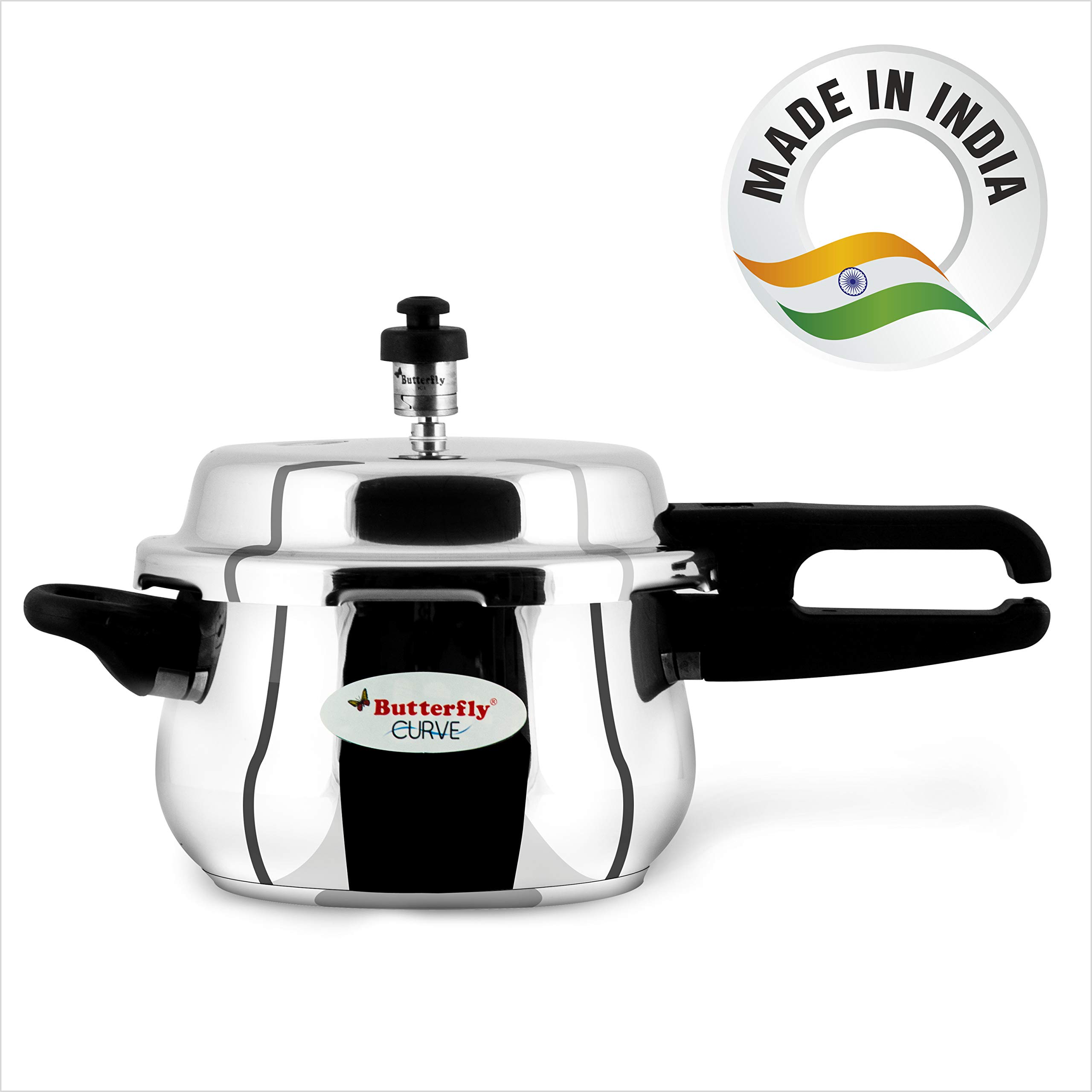 Butterfly Stainless Steel 3-Liter Curve Pressure Cooker