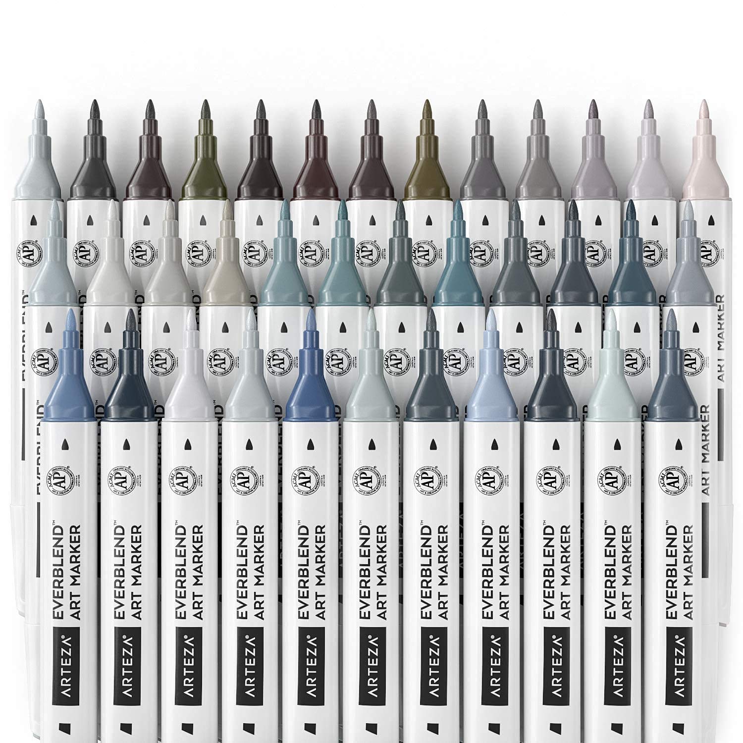 Alcohol Based Art Markers (Skin & Gray Tone) and Coloring Book Bundle, Drawing Art Supplies for Artist, Hobby Painters & Beginners