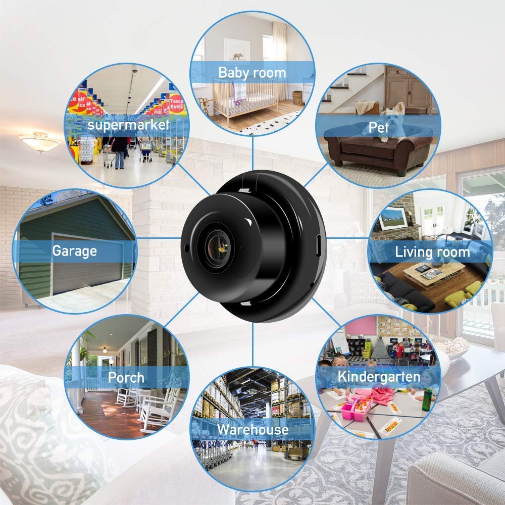 Veroyi Mini IP Camera WiFi Home Security Surveillance Nanny Camcorder with 2 Way Audio Motion Detection Night Vision