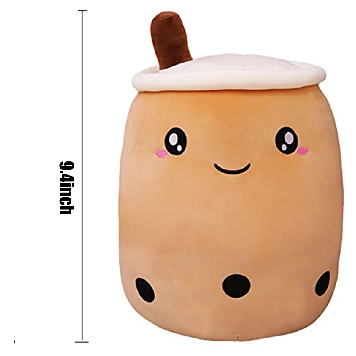 KEDE Cartoon Bubble Tea Plush Pillow,Plush Boba Tea Cup Toy Figurine Toy,Multiple Sizes Cute Bubble Tea Cup Shaped Pillow (A-1,9.4'')