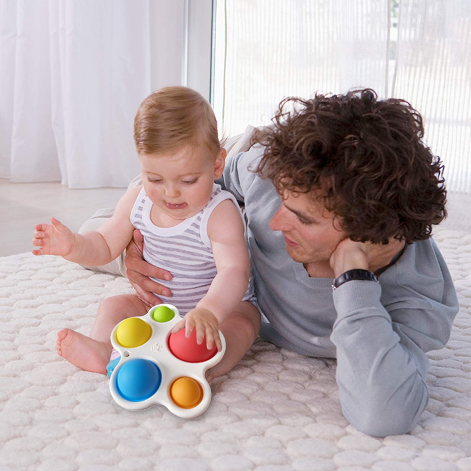Fidget Pops Toy Gifts, Baby Toys Sensory Toy, Montessori Toys, Silicone Flipping Push Bubbles Fidget Pops it Educational Toy