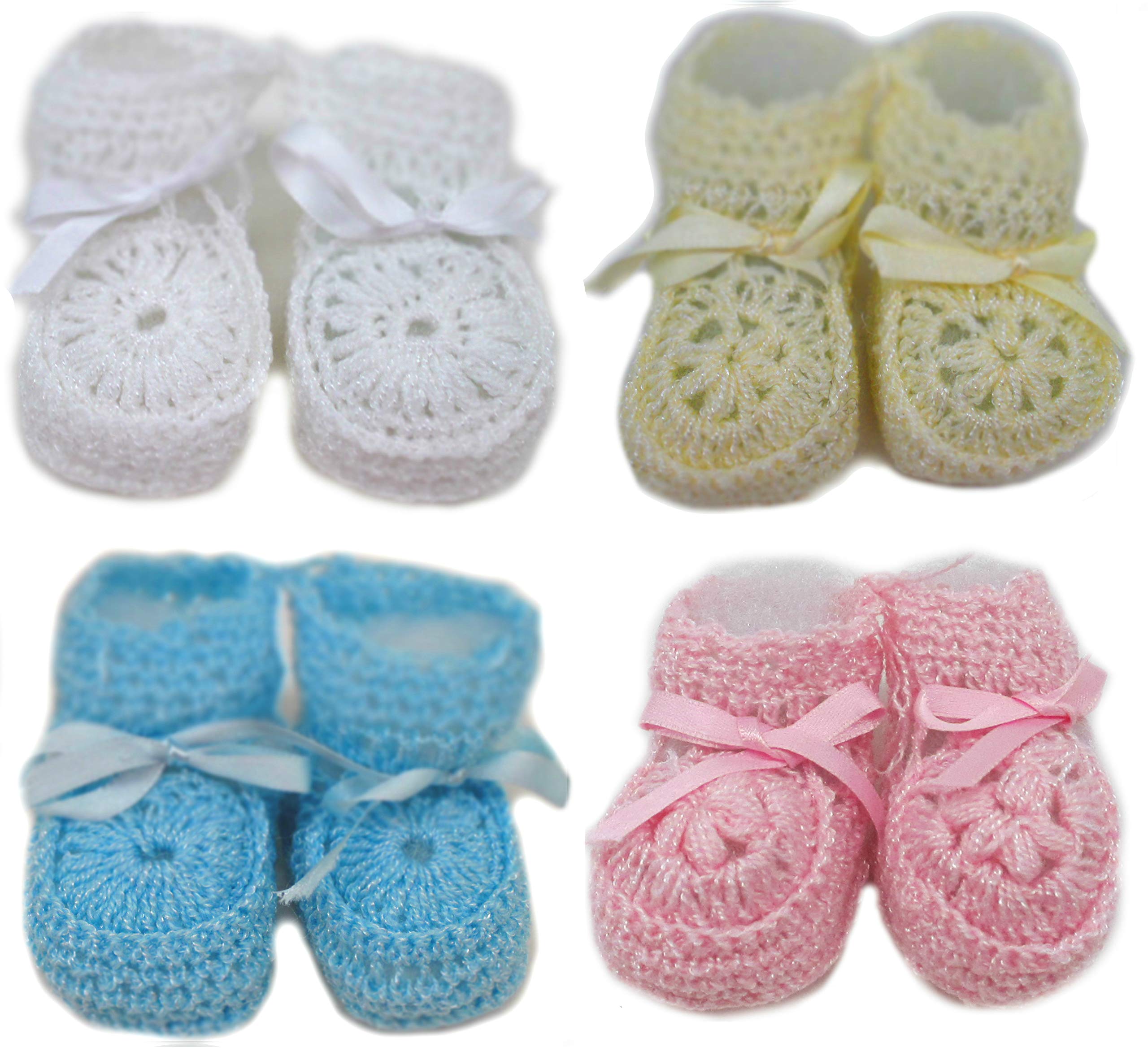 Newborn Baby Boy Girl Hand Crochet Booties (Assorted, 12)