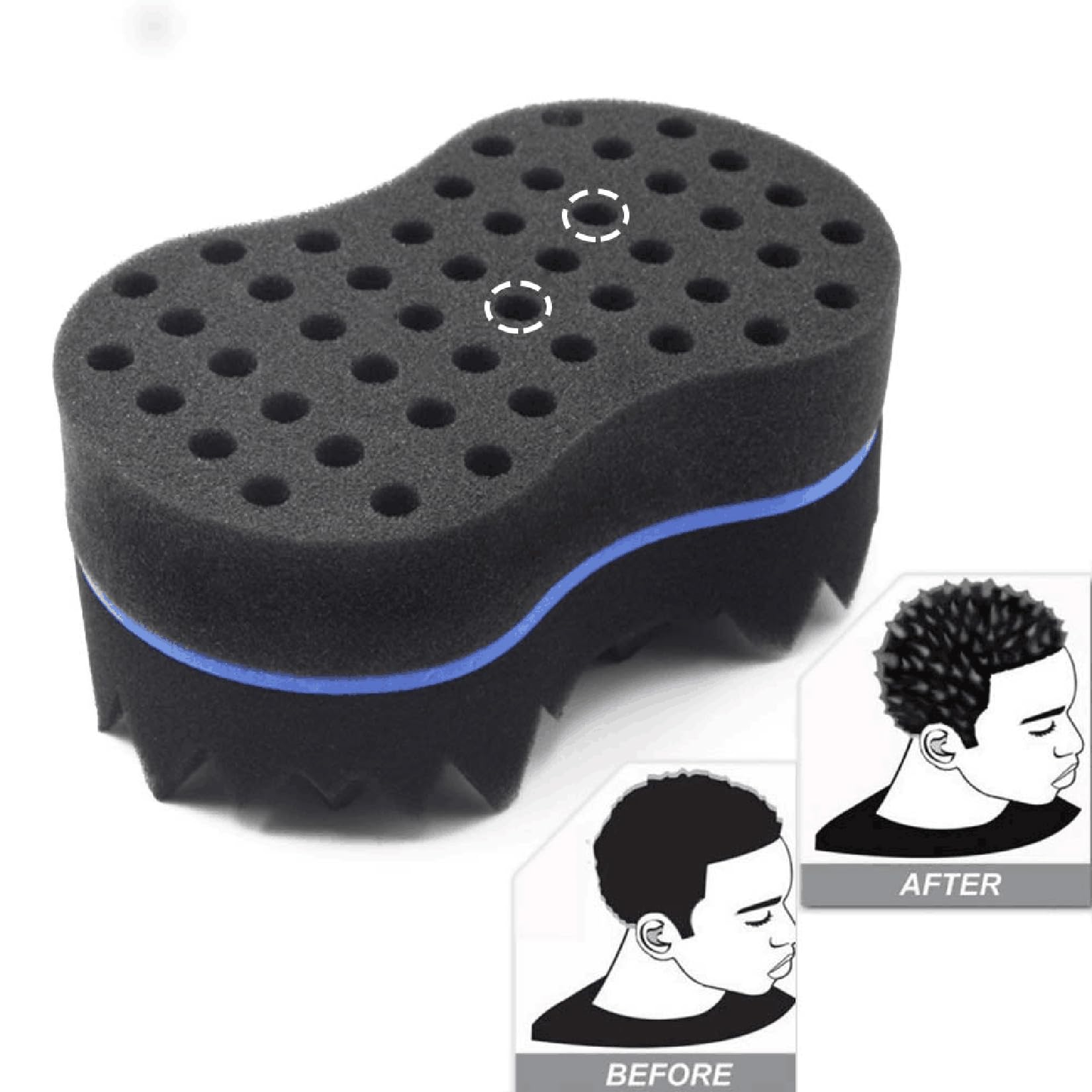 RioRand Hair Sponge Magic Barber Twist Curl Brush Sponge Dreads Locking Afro Coil Comb(Blue 4.5 Inch (Pack of 1)