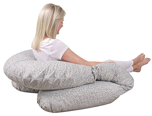 Leachco Back 'N Belly Bunchie Pregnancy/Maternity Body Pillow, Splash Gray , 1 Count (Pack of 1)