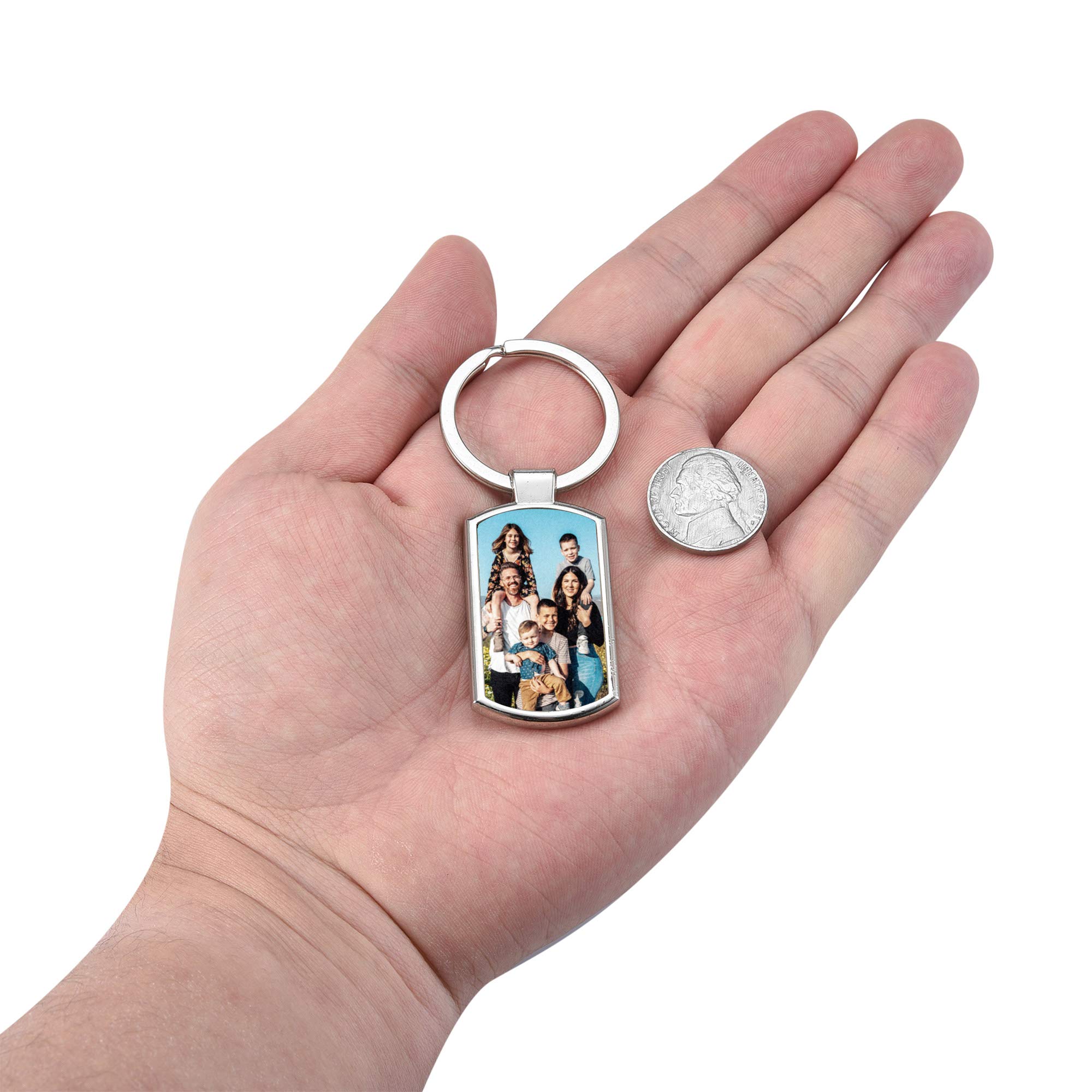 AllerPierce Personalized Custom Keychain Print Photo Picture Key Chain Holder Engraved Picture Text Keychain Father's Day Gifts