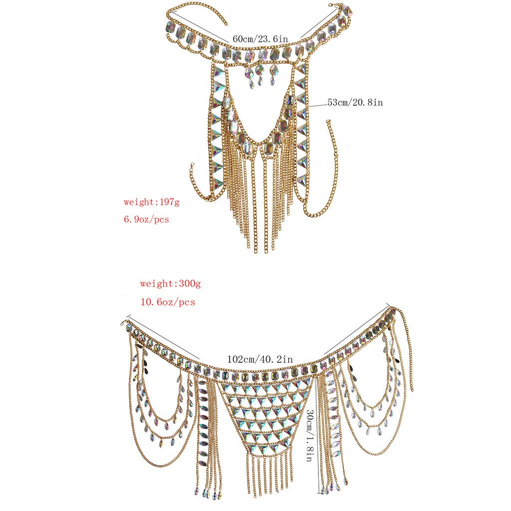 Allison Jennie Womens Sexy Body Chain Suit Party Beach Club Jewelry Accessories