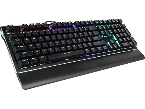Rosewill Mechanical Gaming Keyboard, RGB Backlit Clicky Computer Mechanical Keyboard for PC, Laptop, Mac, Rainbow LED Modes with Side Backlight & Software Suite for Customization – Brown Switch