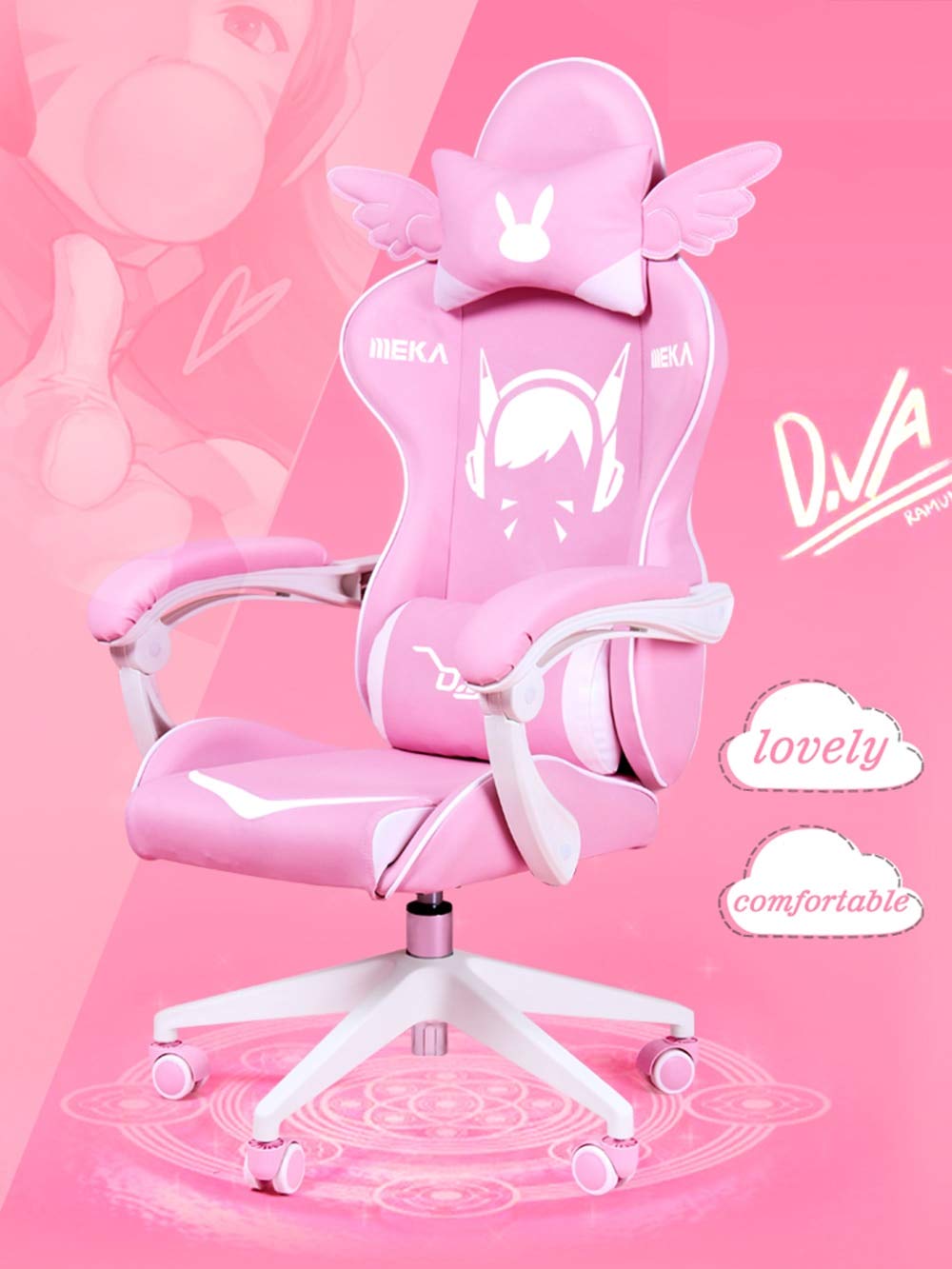 Lovely pink gaming chair silla game girl chair