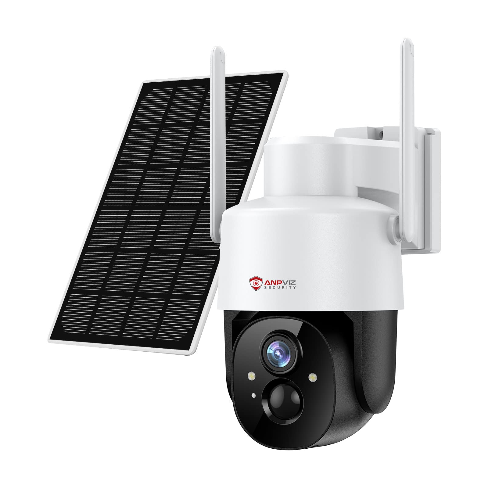 Anpviz Solar Security Camera Wireless Outdoor, 2K 360°Pan Tilt Battery Powered Cameras for Home Security with 2.4G WiFi, PIR Detection, 4X Zoom,2 Way Talk, Color Night Vision, Compatible with Alexa