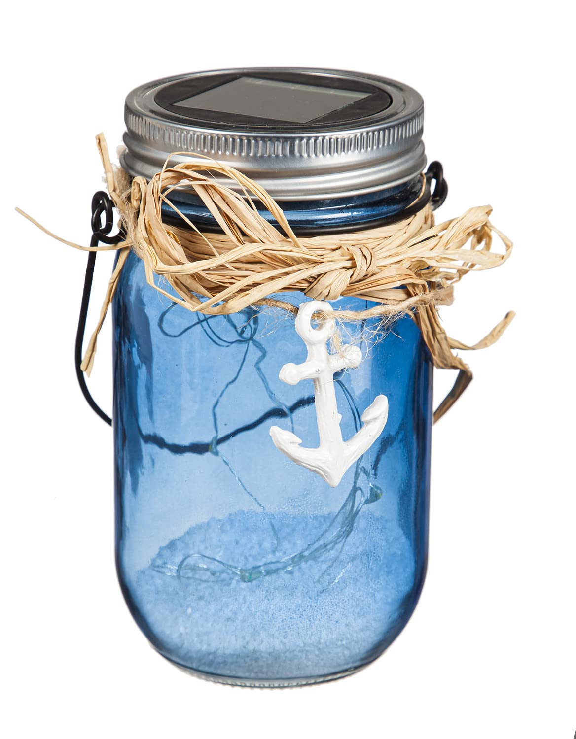 Evergreen Solar Coastal Lantern, Blue Anchor Durable and Well Made Garden Accent for Home Patio Yard