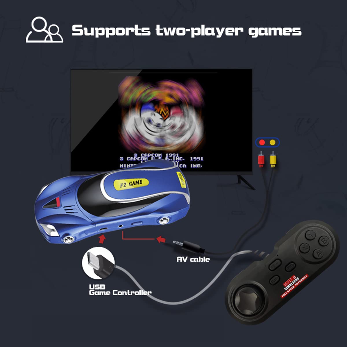 F2 Game Handheld Game Console for Children, Built-in 5000 Retro Classic Games,3.0" LCD Screen Portable TV Output Video Game Player, Best Birthday Gift for Kids and Adult (Kola Blue)