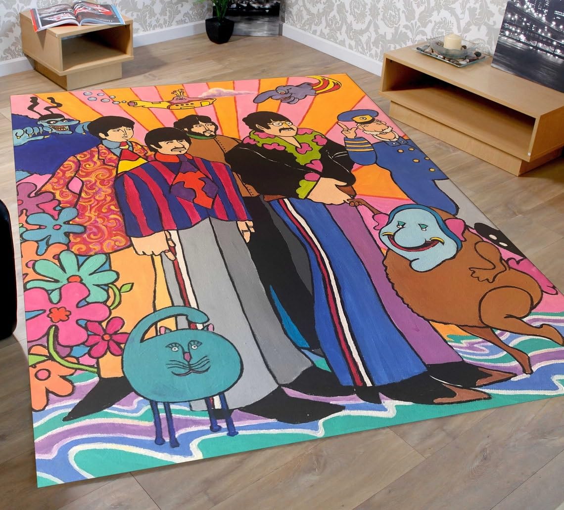 Beatles Rug, Beatles Fan Rug, Teen Room Rug, Living Room, Non-Slip Rug, Office Rug, Printed Rug, Cool Rug D639.5 (47”x70”)=120x180cm
