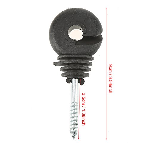 Ueohitsct 50 Pcs/Set Black Screw In Ring Insulators Electric Fence Accessories For Wood Post
