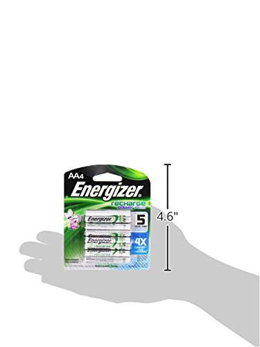 Energizer E2 Rechargeable AA Battery (2300 mAh), 1.2 Volt NiMH, 4 ct