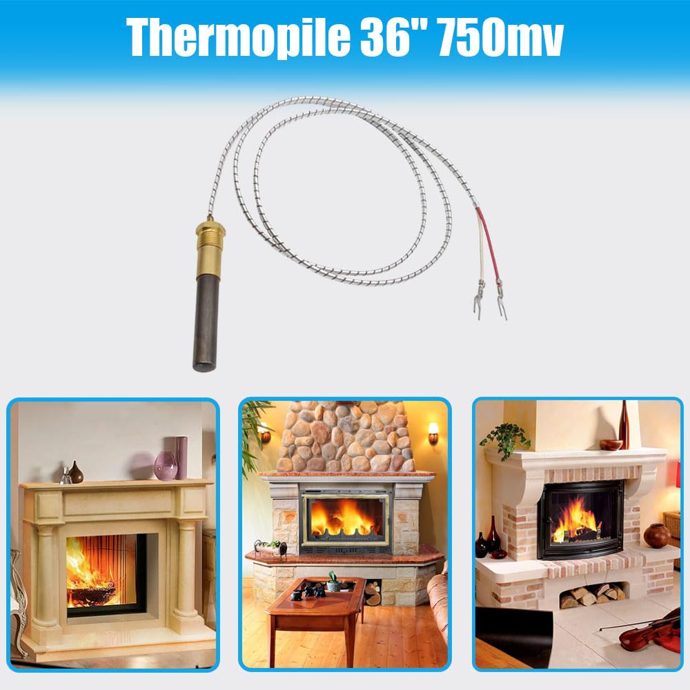 ARREPONT Thermopile 36" 750mv for Heat Glo Heatilator,Fireplace Thermopile Replacement Fireplace,Stove Accessories Replacement 2103-512, 60125501,h5882,60J79,60J7901,