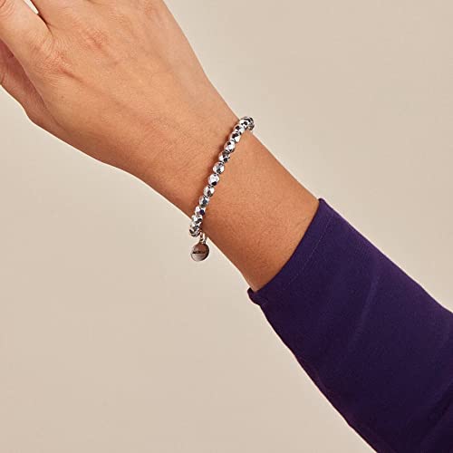Alex and Ani Solstice Beaded Expandable Bangle for Women, Platinum Beads, Shiny Silver Finish, 2 to 3.5 in