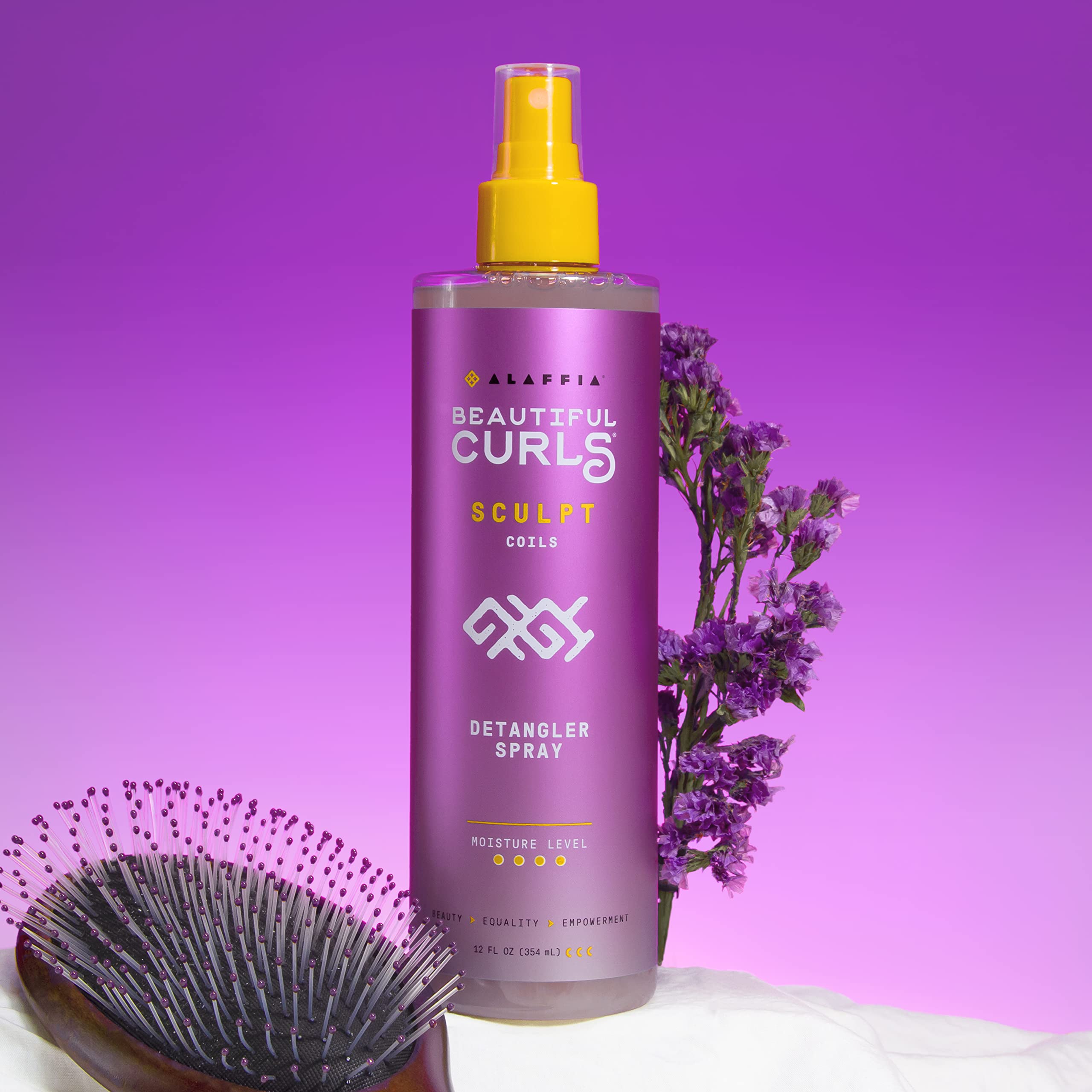 Alaffia Hair Care, Beautiful Curls Detangling Spray, Thick & Curly Hair Products, Shea Butter and Grape Seed Extract for Maximum Hydration in a Leave in Conditioner, 12 Fl Oz