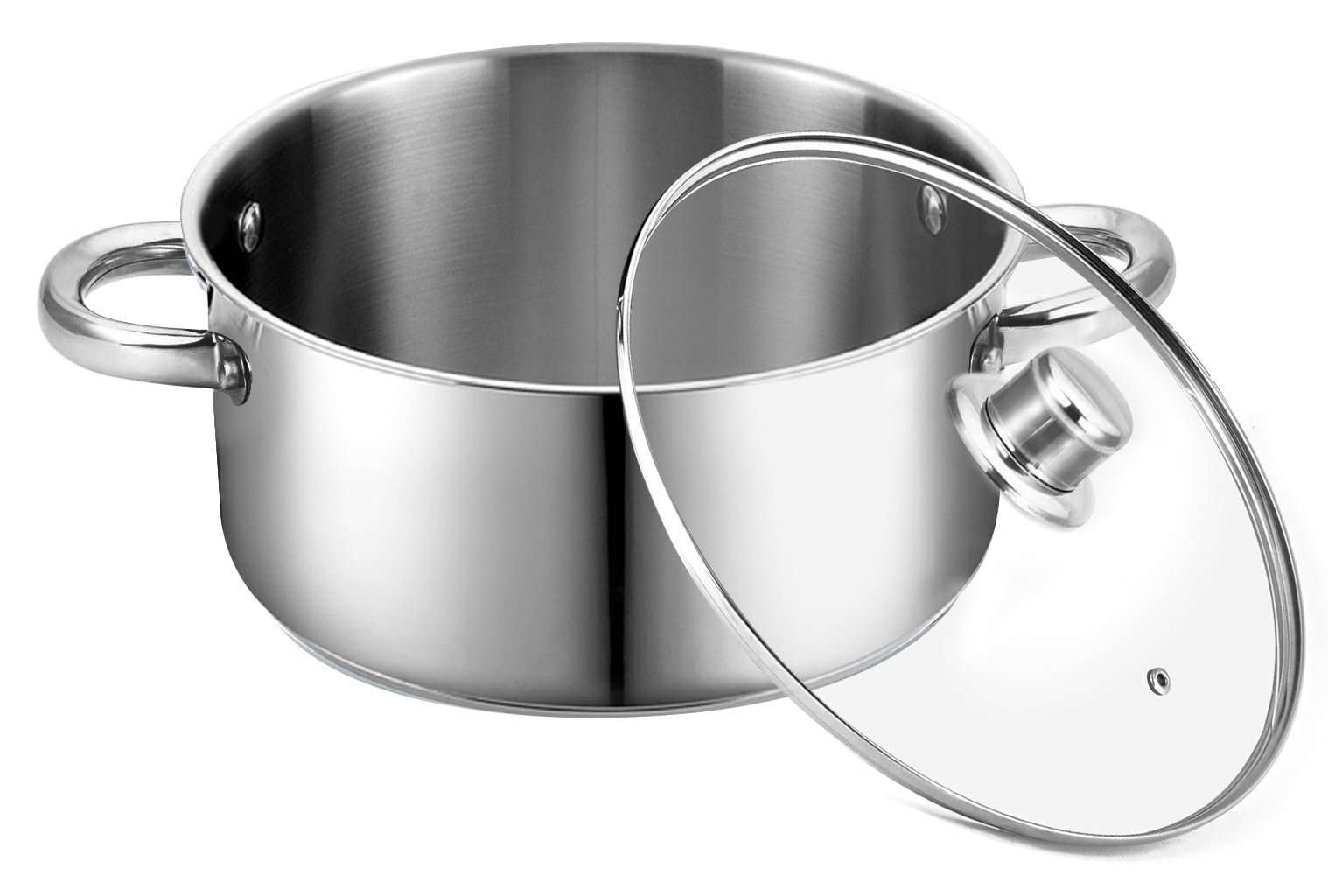 Bene Casa Classics Stainless Steel Dutch oven with Glass lid. 3 Quart