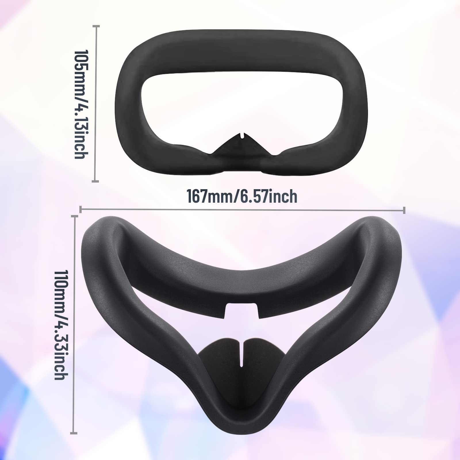 Accessories Compatible with Oculus Quest 2 Silicone Touch Controller Grip Cover, Face Cover, Headset Shell Cover, Protective Lens Case, Disposable Eye Sleeves
