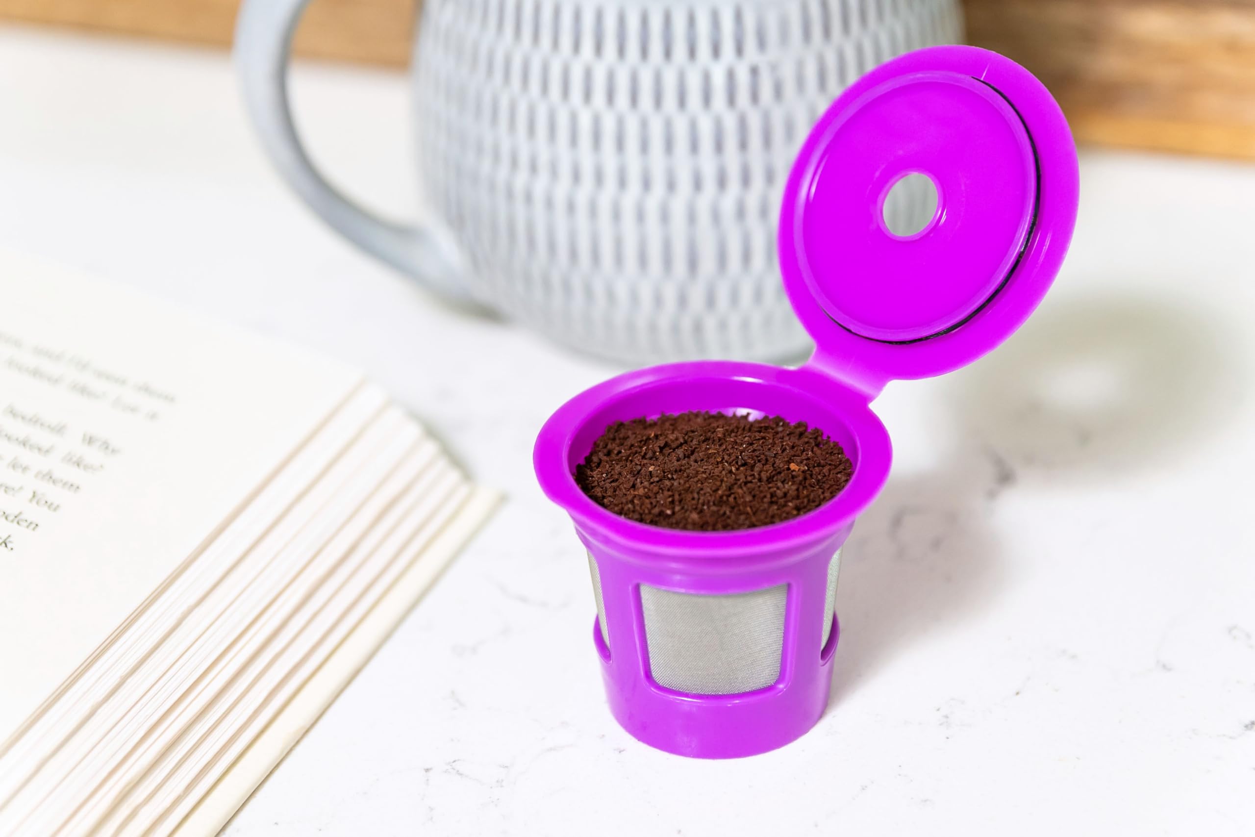 Cafe Fill 4-Pack Reusable Refillable Coffee Pod Filter Capsules Plus Coffee Scoop by Perfect Pod - Compatible with Keurig and Select Single Serve Coffee Makers, Replacement for K-Cups