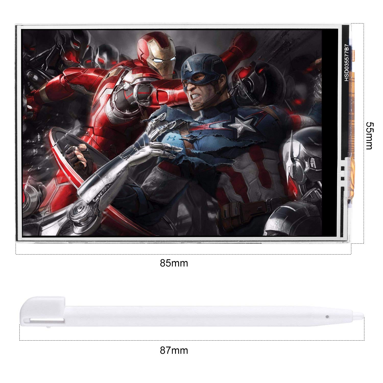 kuman 3.5 Inch Touch Screen TFT LCD Display SPI with Touch Pen for Raspberry Pi 3B+/ Pi 2B, Pi Zero W, Pi A/B