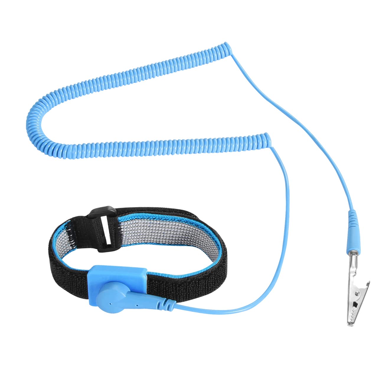 Anti Static Wrist Strap, Electro-Static Discharge Wristband with Grounding Wire, Alligator Clip, Extendable Long Cord and Built-in 1 MΩ Resistor.