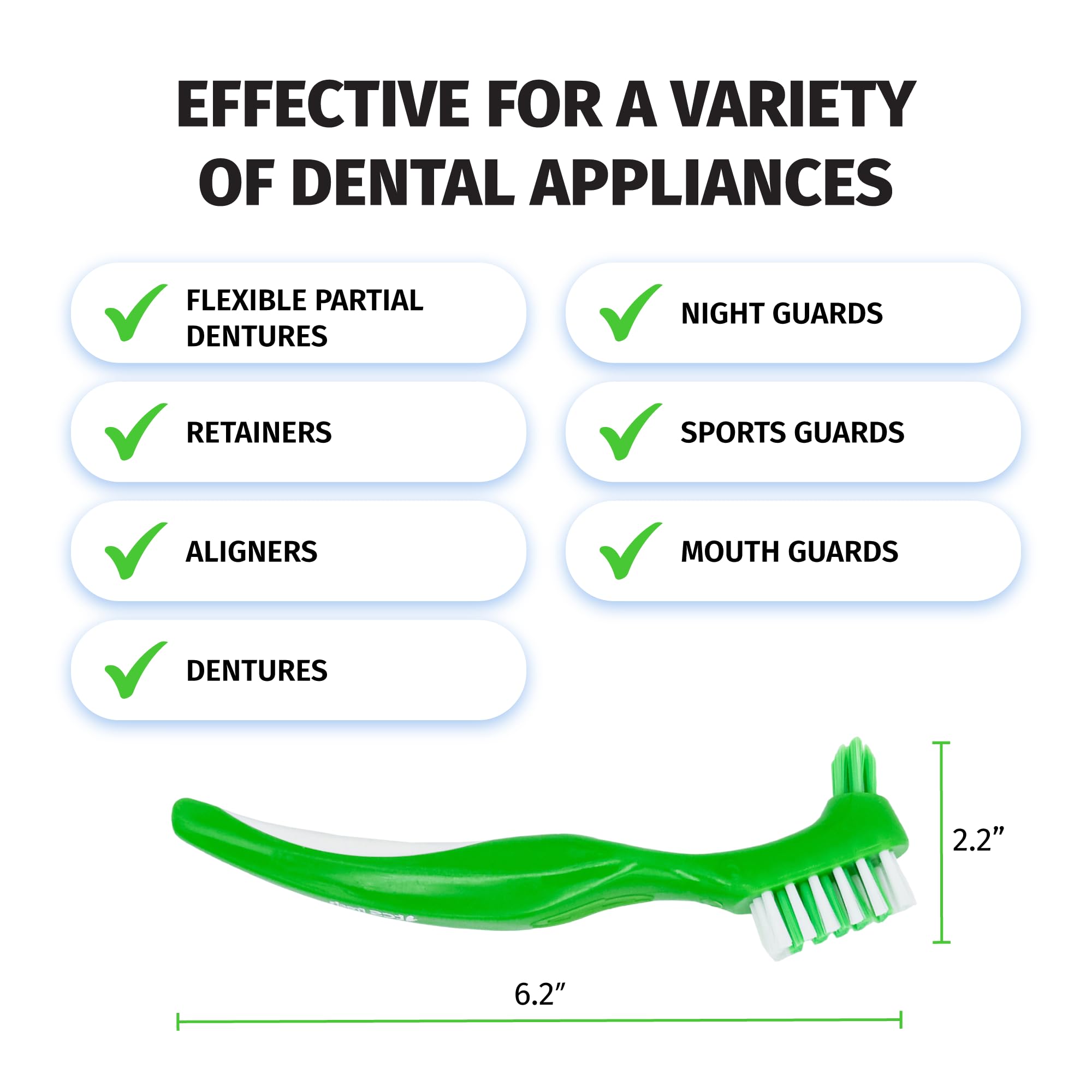 TCS Fresh Dental Appliance Cleaner Set - 6 Month Supply - Professional Strength Concentrated Retainer Cleaner Solution with Soft Bristle Dental Brush