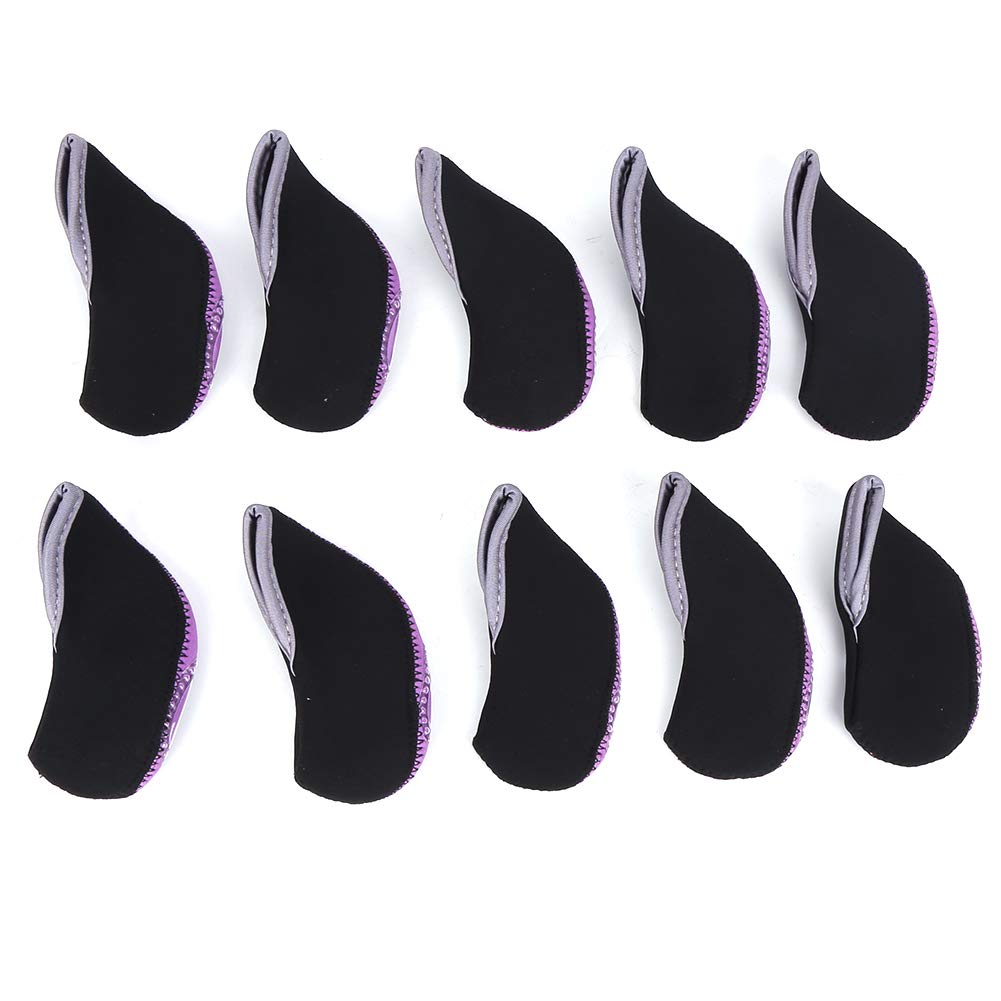 Accessory, Black Purple Number 10PCS Universal Putter Headcover Soft for Outdoor