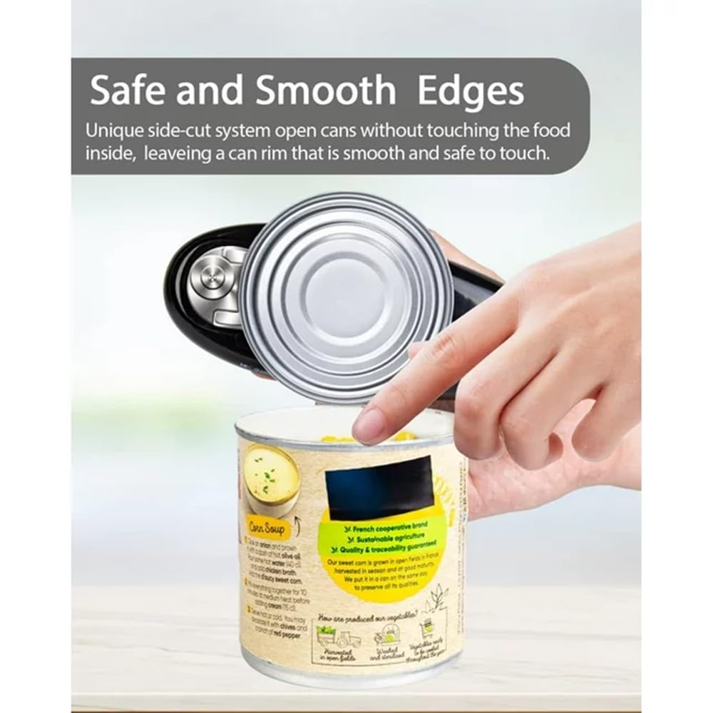 Auto Electric Can Opener, One Touch Electric Can Opener with Smooth Edge, Kitchen Gadget Automatic Can Opener for Seniors with Arthritis, Food-Safe, Battery Operated