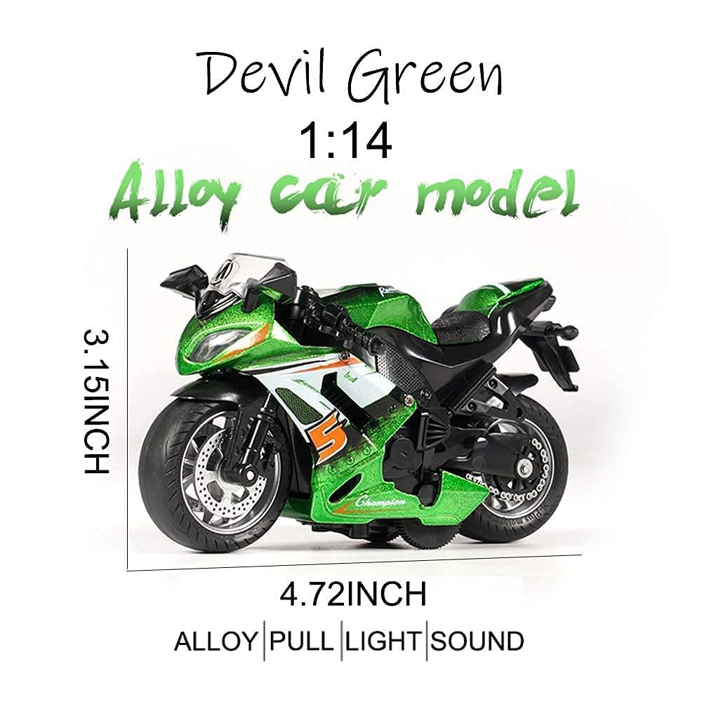 Gilumza Pull Back Motorcycle Toys, Tiny Gift with Music Lighting, Race Motorcycles Toy for Boys Kids Christmas Birthday Age 3-12 Year Old