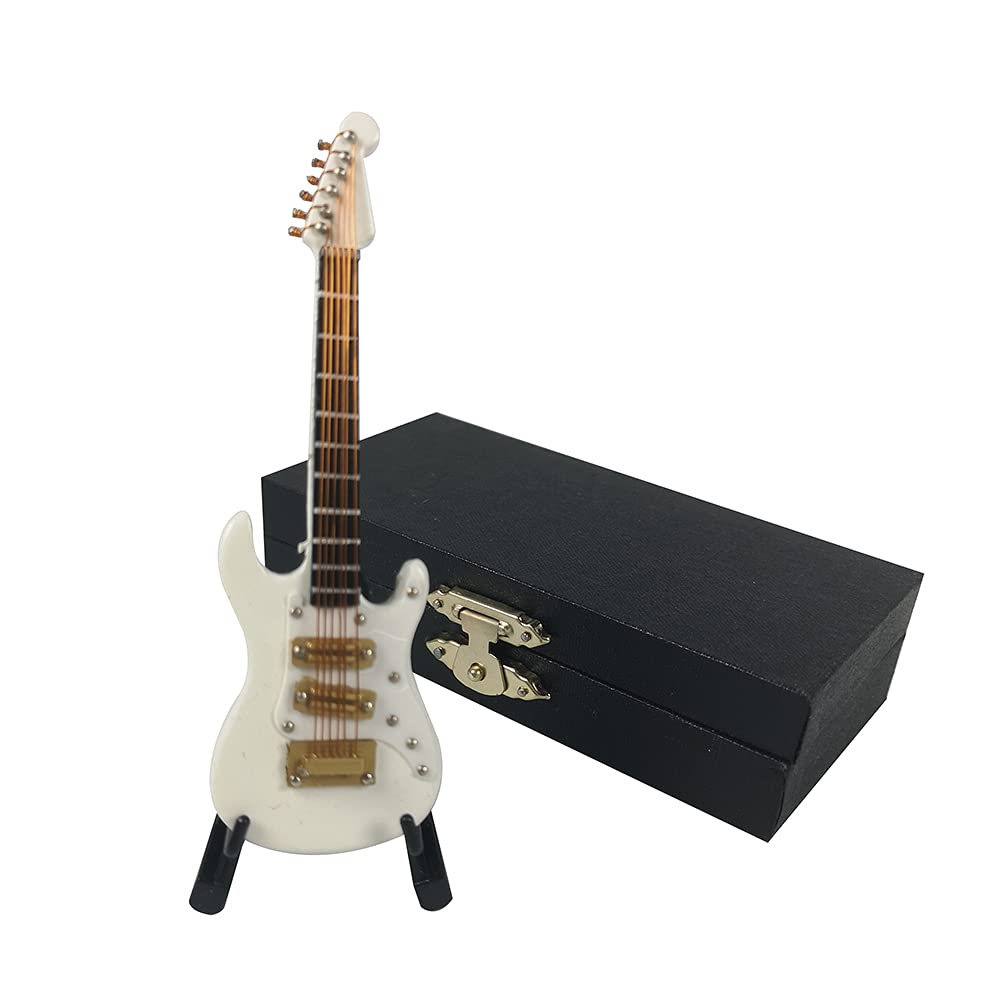 ALANO 10cm white Electric Guitar model electric guitar ornament mini guitar model (GE34W-10-S)