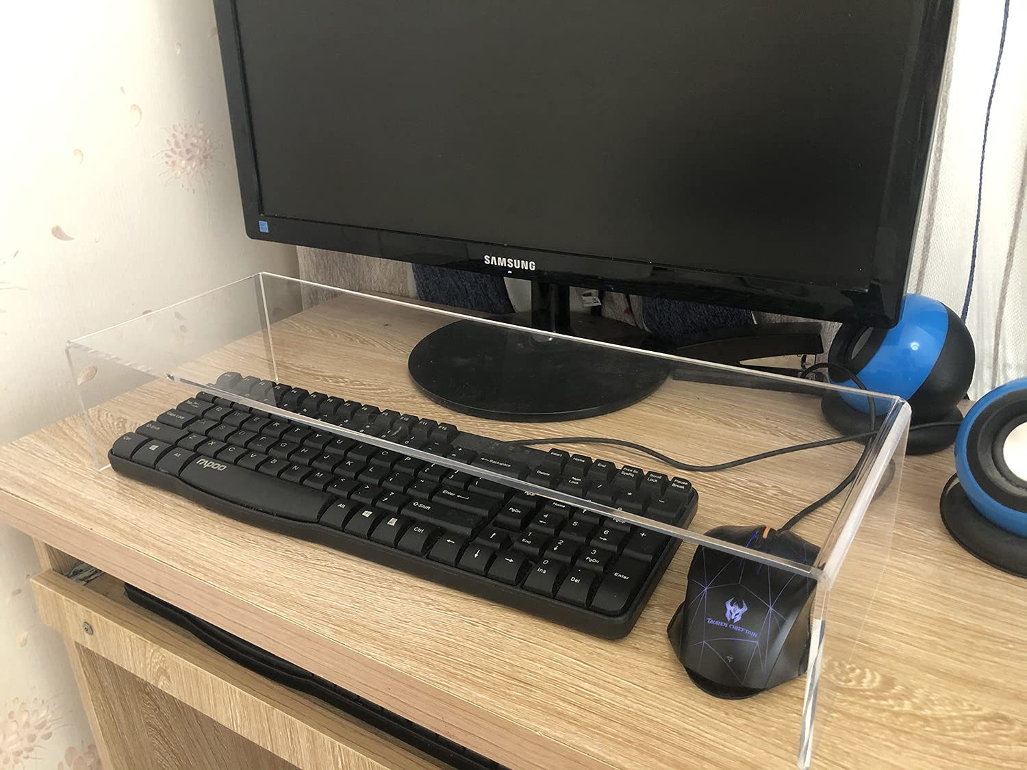 Anti-Cat Acrylic Keyboard Protector Cover,Computer Monitor Stand and Laptop Stand