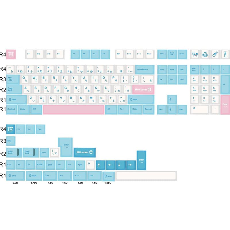 Benemate 104 + 37 Keycap Set, Dye-Sublimation PBT Keycaps, Cherry Profile Custom Keycaps for DIY Cherry MX Mechanical Gaming Keyboards, Milk Cover