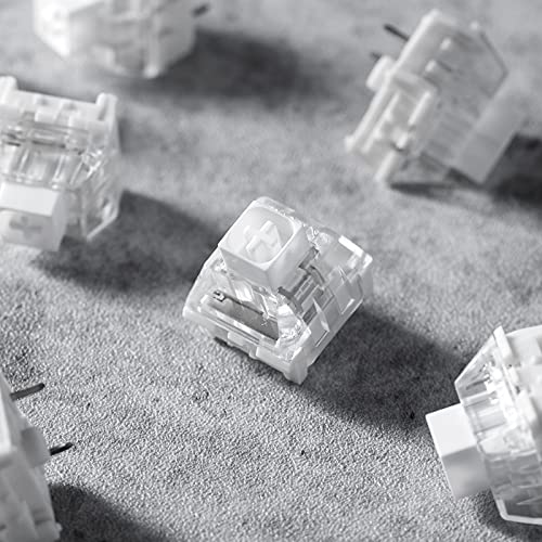 LTC Kailh x Box Switches White for Mechanical Gaming Keyboard DIY, 3pin Clicky RGB/SMD Waterproof MX Stem Switches with Switch Puller(30 Pcs, White)