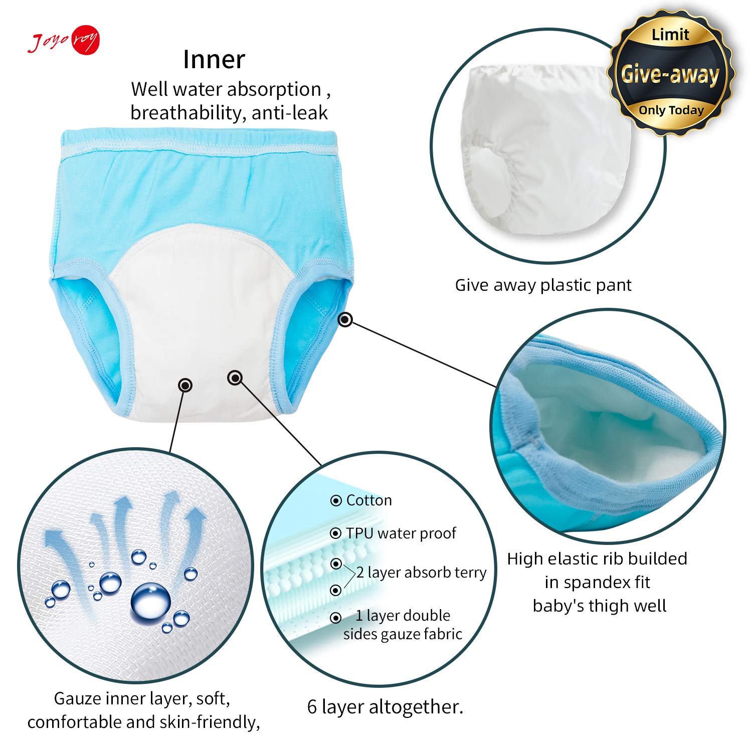 Joyo Roy Potty Training Underwear for Toddler Boys - 2T Training Pants