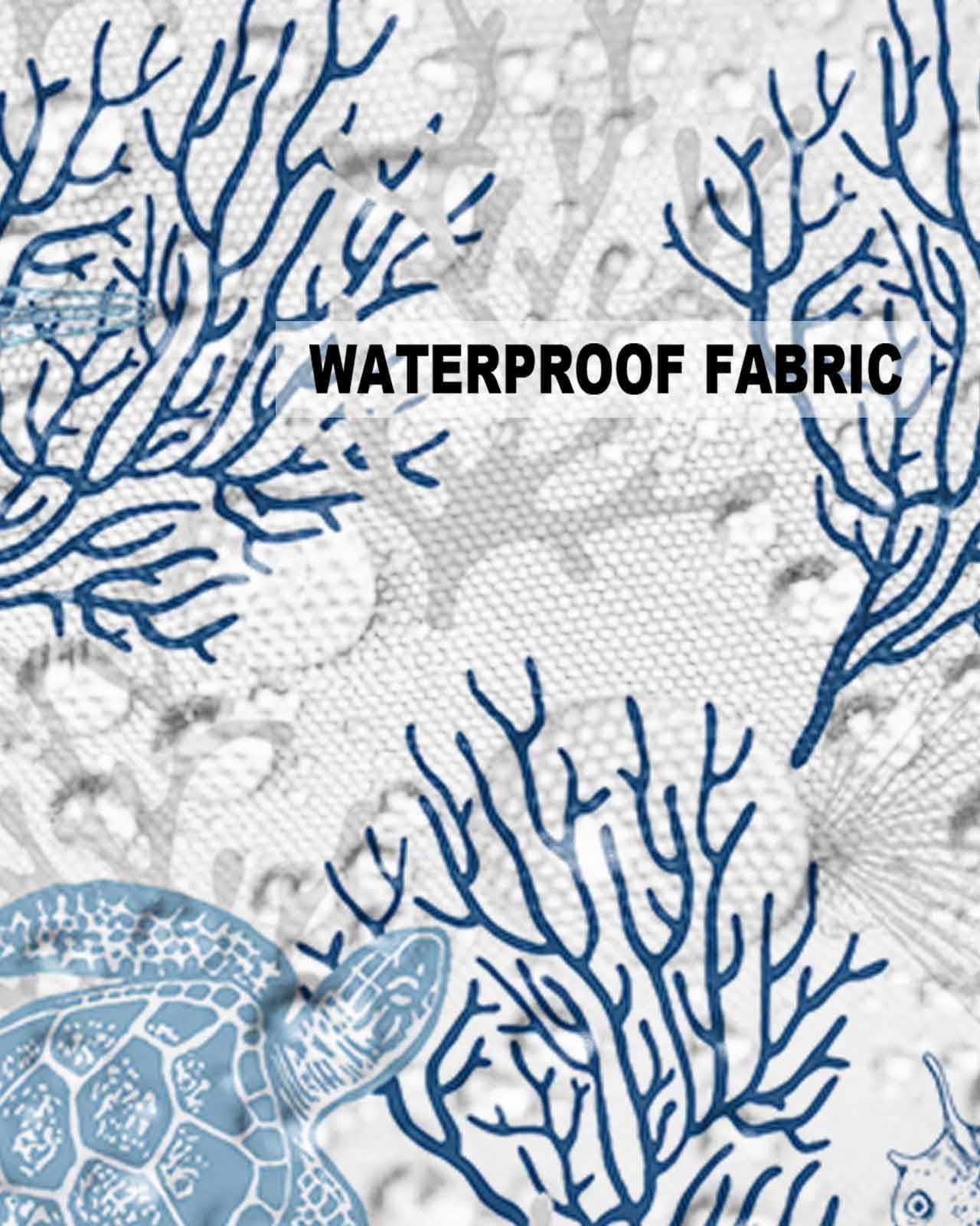 Sea Turtle Outdoor Waterproof Pillow Covers,Nautical Blue Coral Decorative Throw Pillow Covers,Starfish Shell Seahorse Cushion Case for Patio Tent Bed Sofa Living Room Marine Life on White Pillowcase