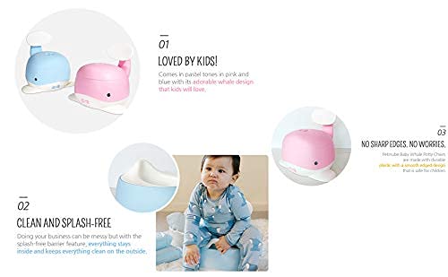 Petinube Whale Potty Training Toilet for Infant and Toddler, Anti-Splash, Easy Clean (Blue)