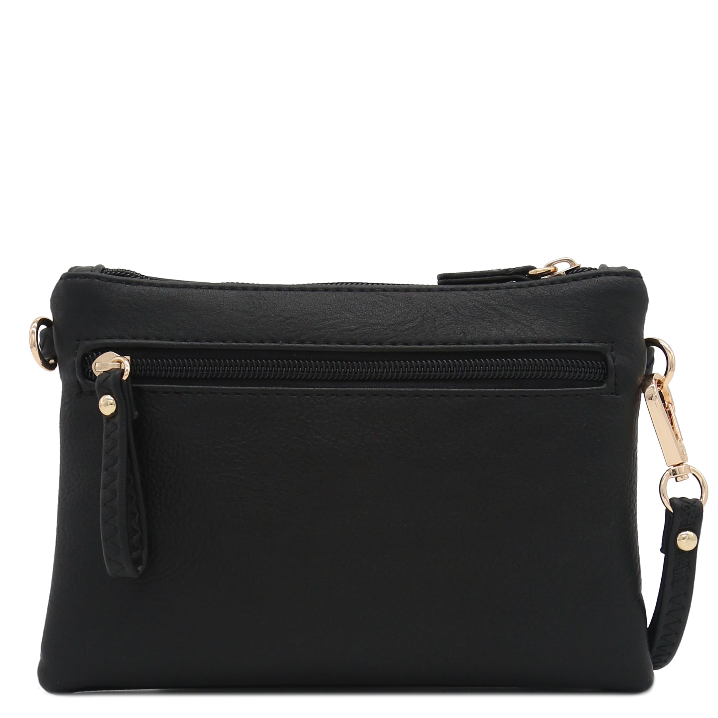 FashionPuzzle Multi Zipper Pocket Small Wristlet Crossbody Bag (Light Mint)