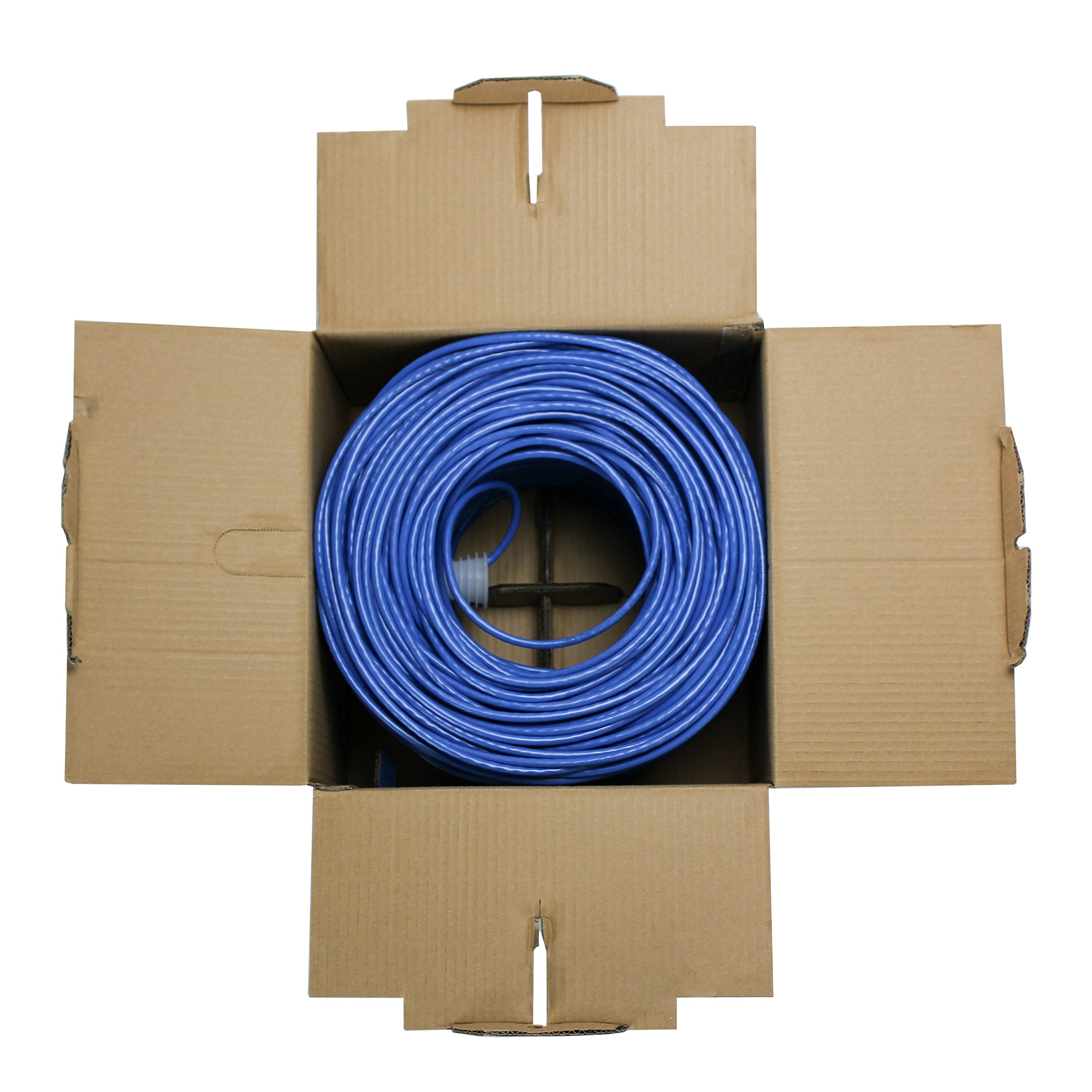 NavePoint CAT6 Ethernet Cable - CCA Bulk CAT6 Cable 500ft Ethernet Cable, 550MHz, 23AWG 4 Pair, Unshielded Twisted Pair (UTP), Solid Blue