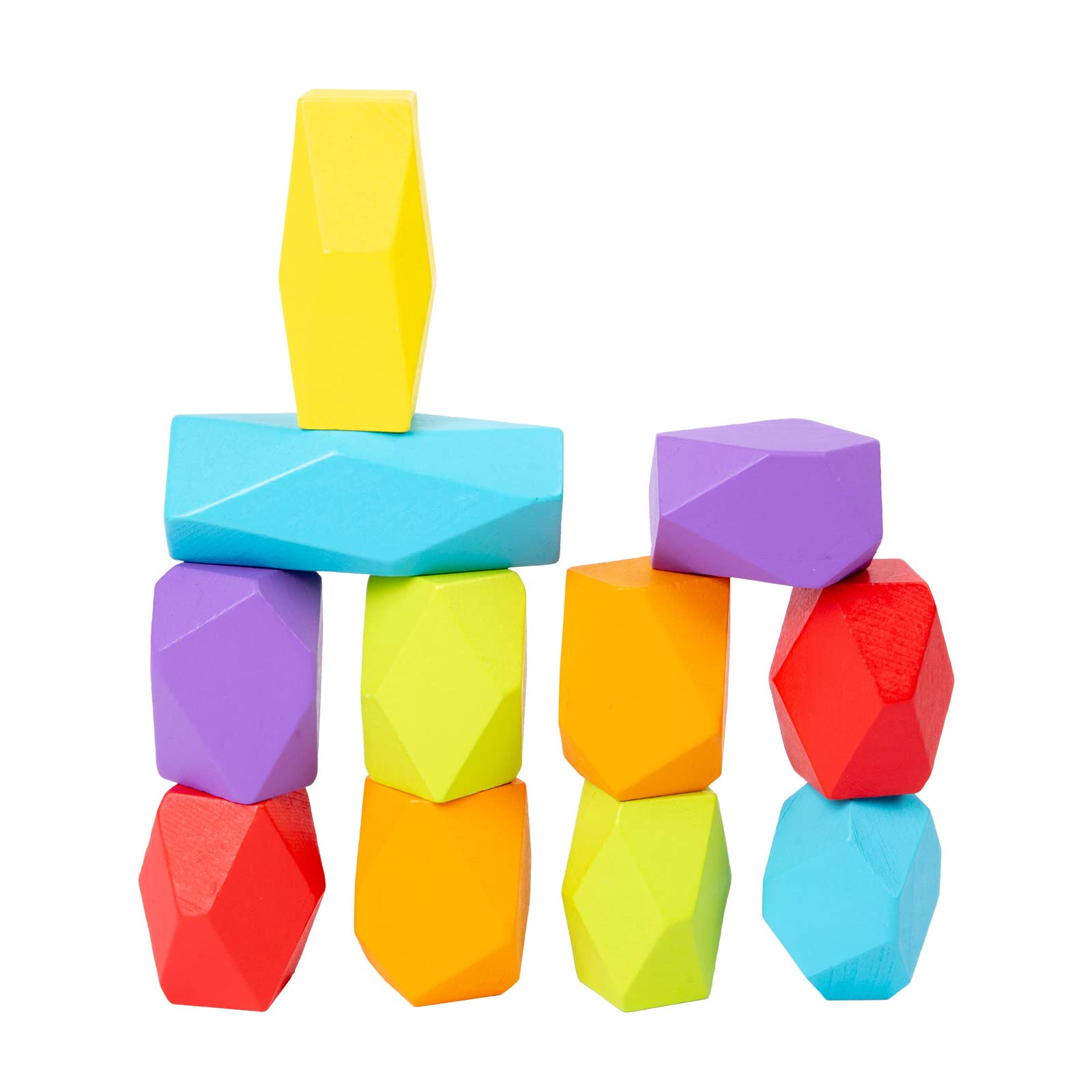 Auvewilo Wooden Stacking Stones Toy, Balancing Educational Game for Kids