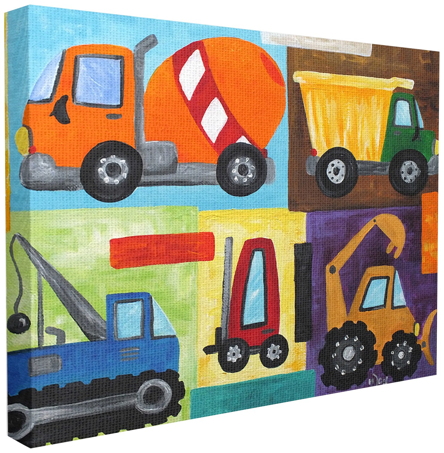 Stupell Industries Construction Trucks Set Canvas Wall Art, 24 x 30, Design by Artist nJoyArt