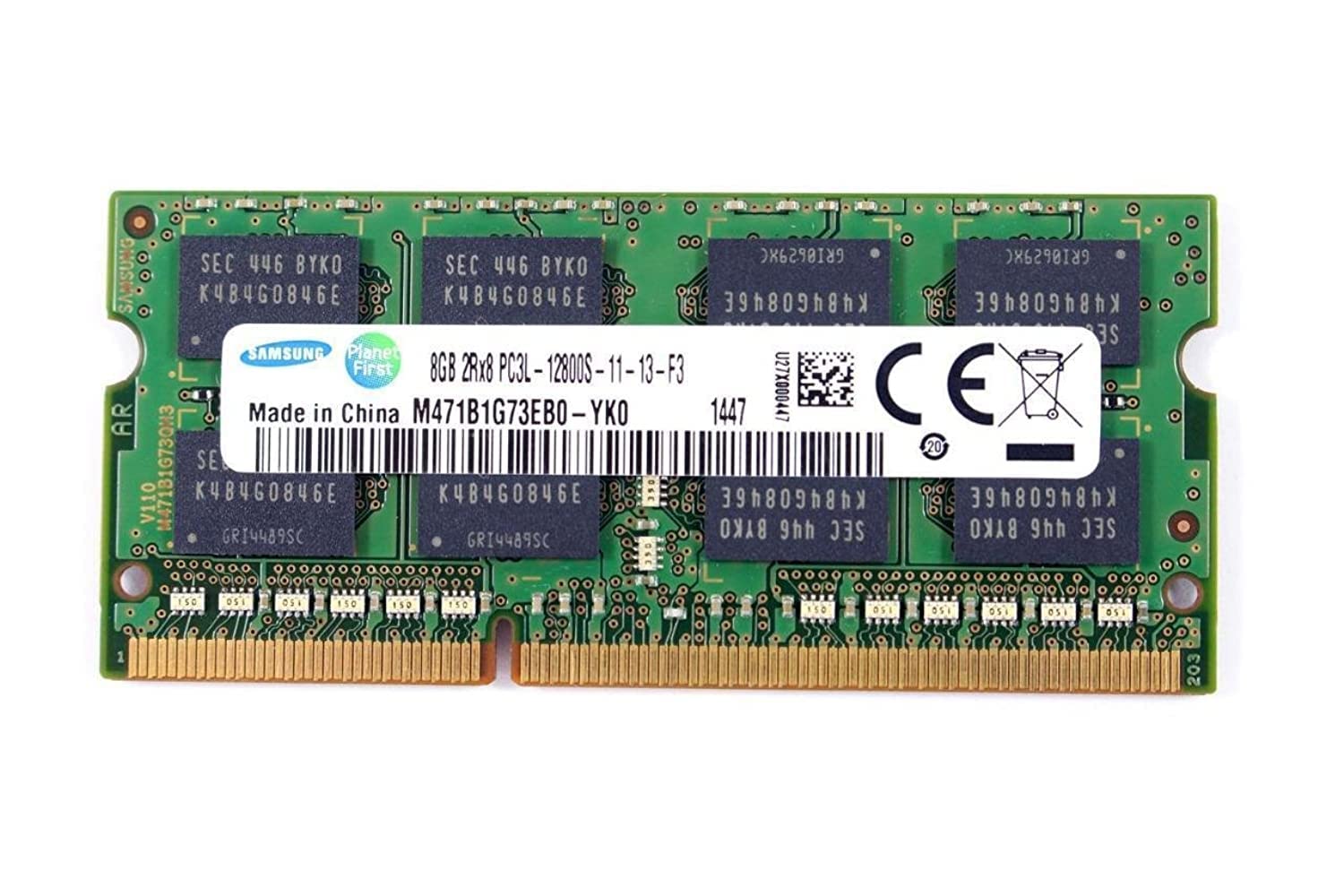 SAMSUNG Memory 8GB 2Rx8 PC3L-12800S-11-13-F3 RAM M471B1G73EB0-YK0