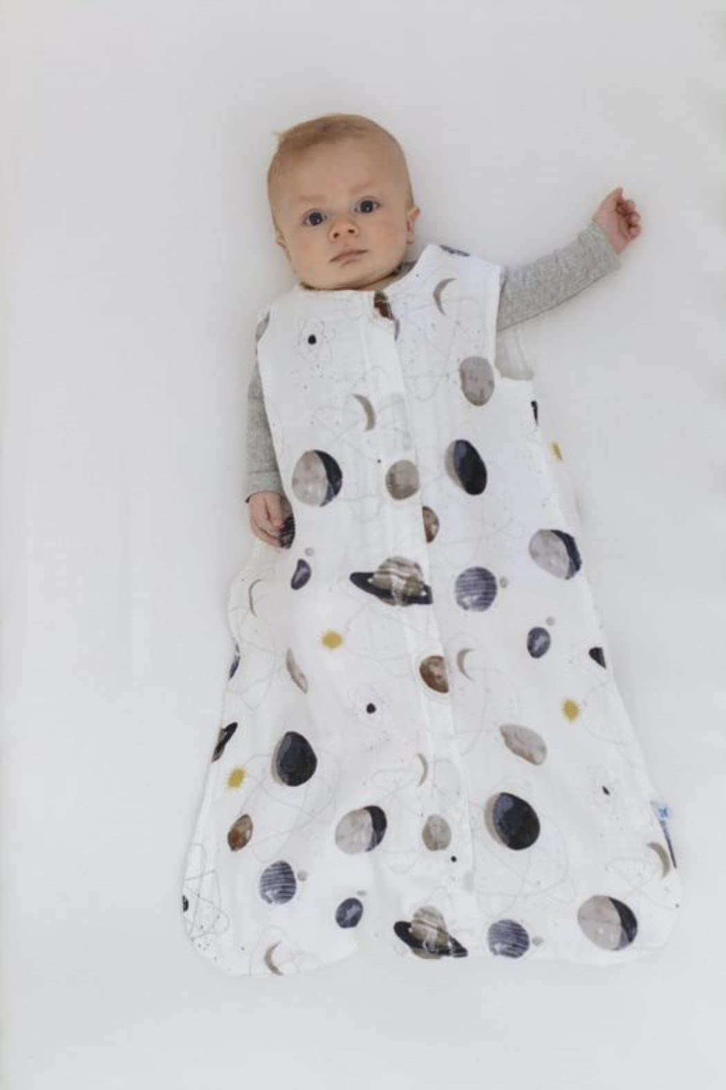 Little Unicorn – Planetary Cotton Muslin Sleep Bag | 100% Cotton | Super Soft and Lightweight | Baby | Size Large: 12-18 Months | Machine Washable | 1.1 TOG
