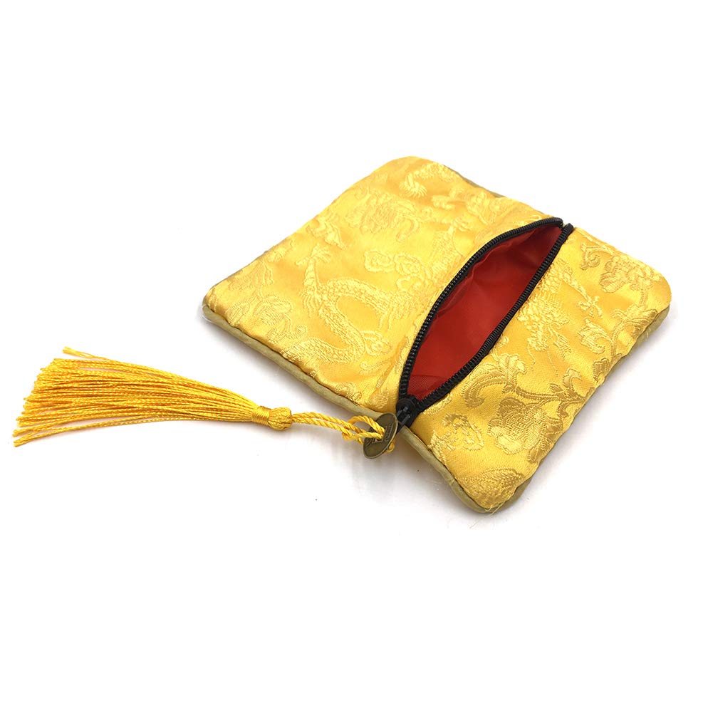 Aligle 24pc Chinese Silk Brocade Coin Purse Embroider Jewelry Bag Zipper Wallet Pouch