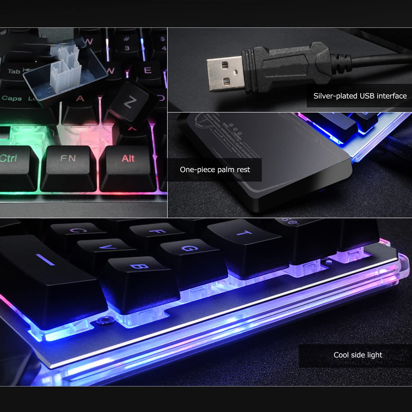 One-Handed RGB Mechanical Gaming Keyboard, 35 Keys Portable Mini RGB Gaming Keyboard support for Vista/for Win7/for Win8/for WIN10/for Android/for OS